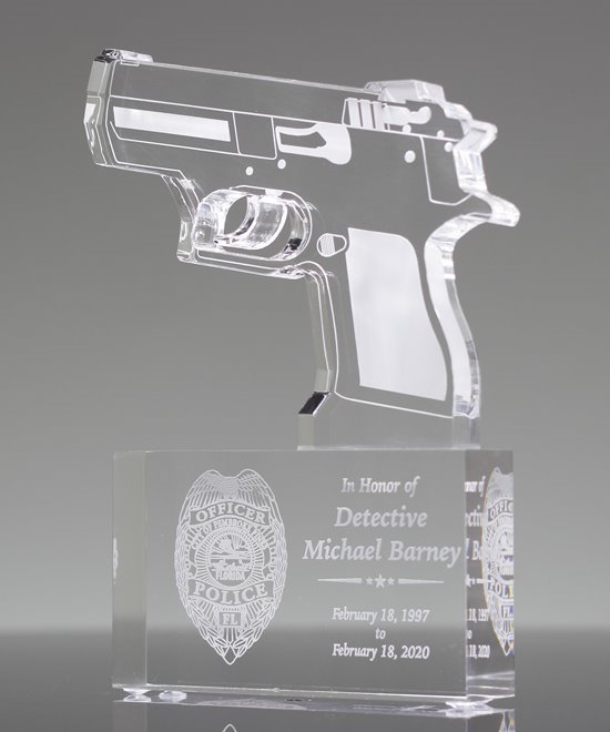 Acrylic Gun Trophy | Edco Awards