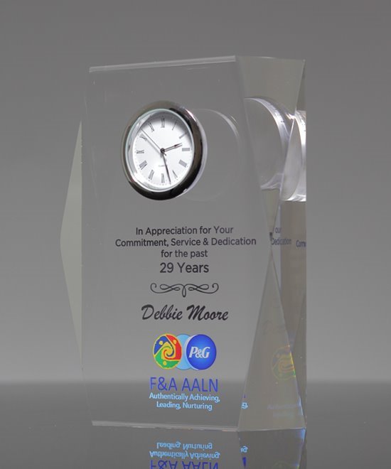Faceted Acrylic Clock Award | Edco Awards