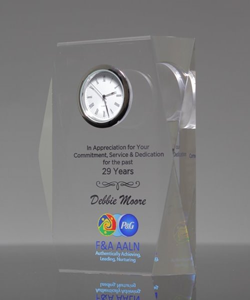 Faceted Acrylic Clock Award | Edco Awards
