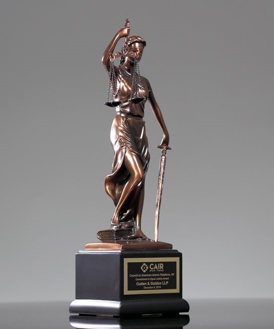 Lady of Justice Award RFB263 | Bronze Justice Statue | Edco Awards