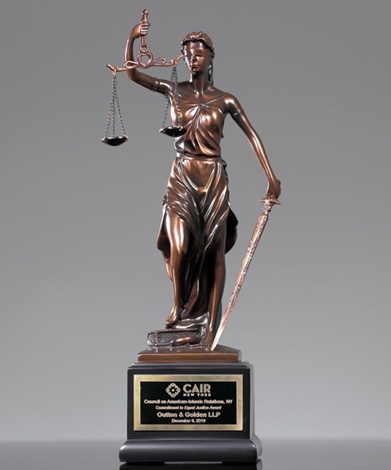 Lady of Justice Award RFB263 | Bronze Justice Statue | Edco Awards
