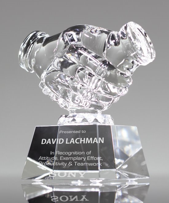 Crystal Hand Shake Award | Edco Awards