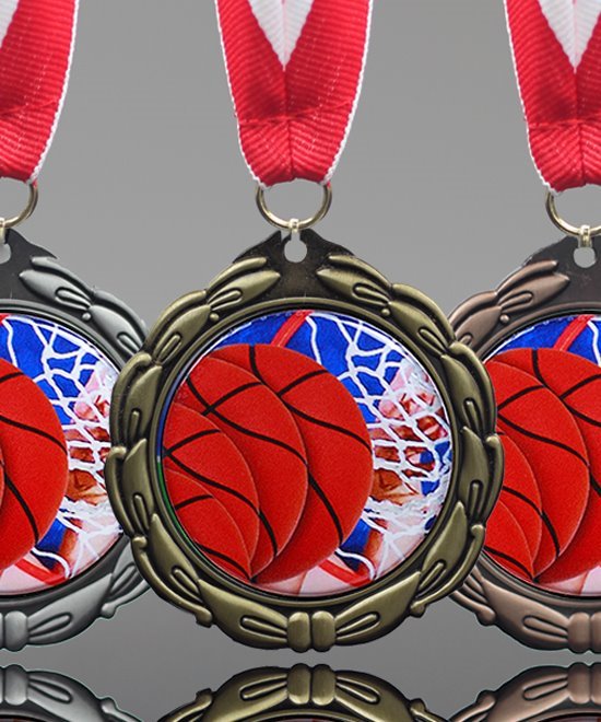 Basketball Epoxy Domed Medal | Edco Awards