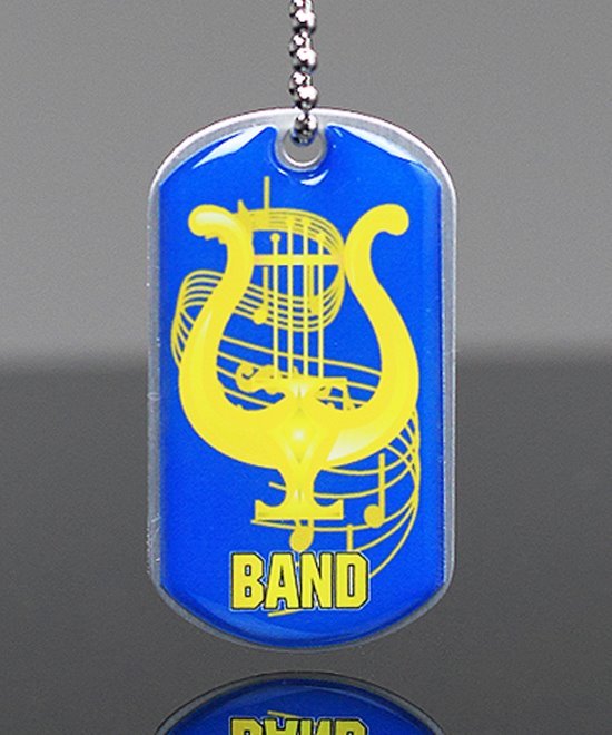 Music Theme Epoxy Domed Dog Tag with Chain