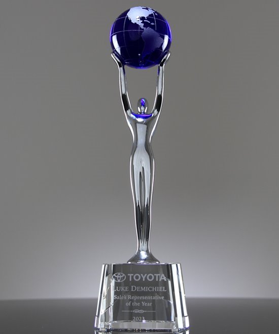 Achievement World Globe Award | Chrome & Crystal Trophy | Edco Awards