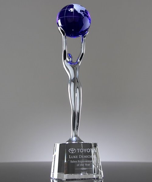 Achievement World Globe Award | Chrome & Crystal Trophy | Edco Awards
