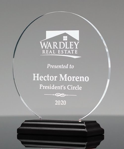 Acrylic Circle on Rosewood Base Award | Edco Awards