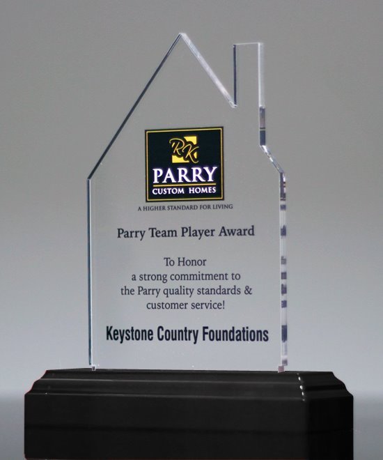House Shaped Economy Acrylic Award | Edco Awards