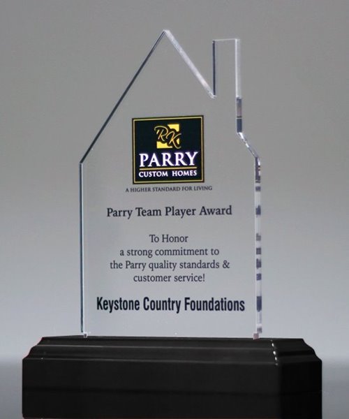 House Shaped Economy Acrylic Award | Edco Awards