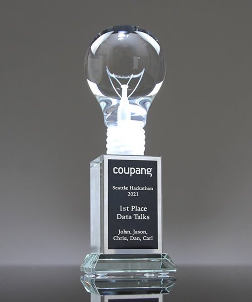 Crystal Light Bulb Trophy CRY25 | Edco Awards