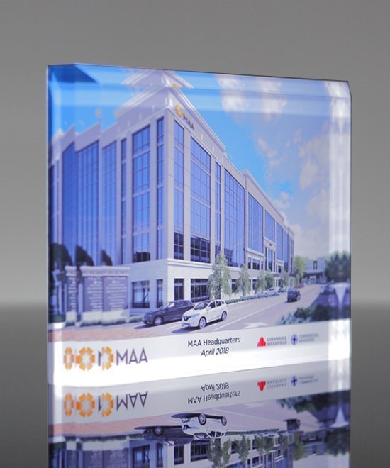 Beveled Acrylic Rectangle Award - Full Color Imprint | Edco Awards