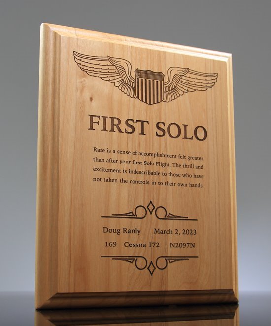 First Solo Flight Award Plaque | Edco Awards