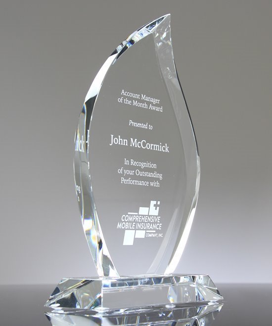 Beveled Flame Crystal Award | Edco Awards