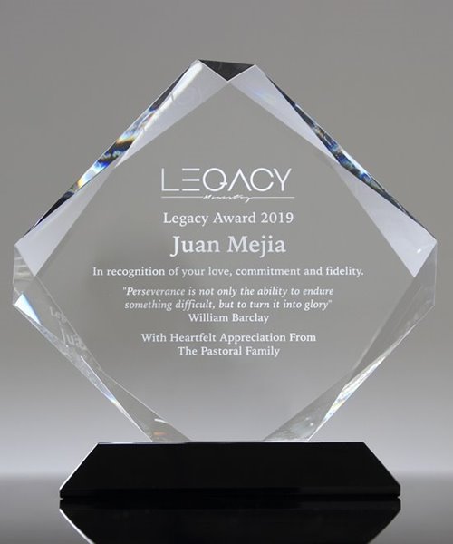Crystal Rhombus Diamond Shaped Plaque Award | Edco Awards