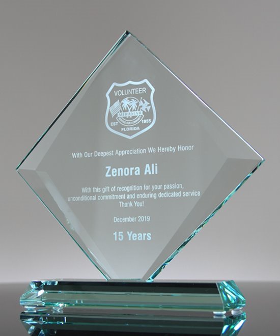 Beveled Gem Glass Award | G2985 | Edco Awards