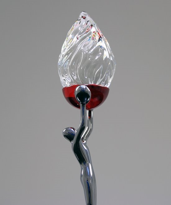 Ruby Flame Crystal Award | Chrome Achievement Trophy | Edco Awards