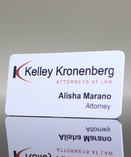 White Digital Name Badge | Edco Awards