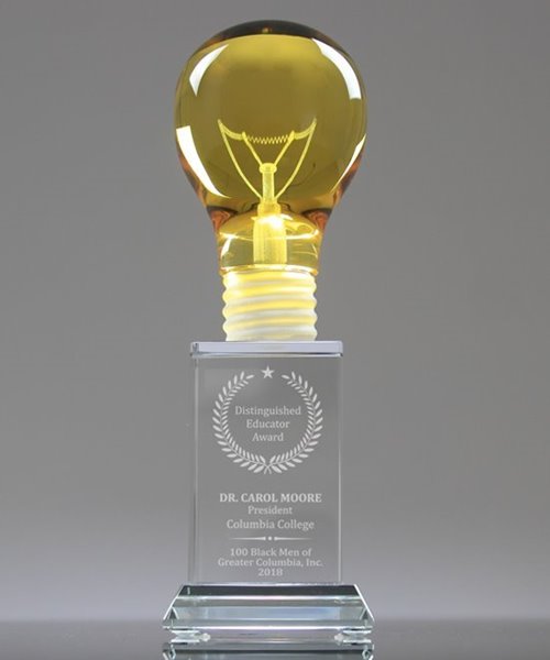 Amber Light Bulb Crystal Award | Edco Awards