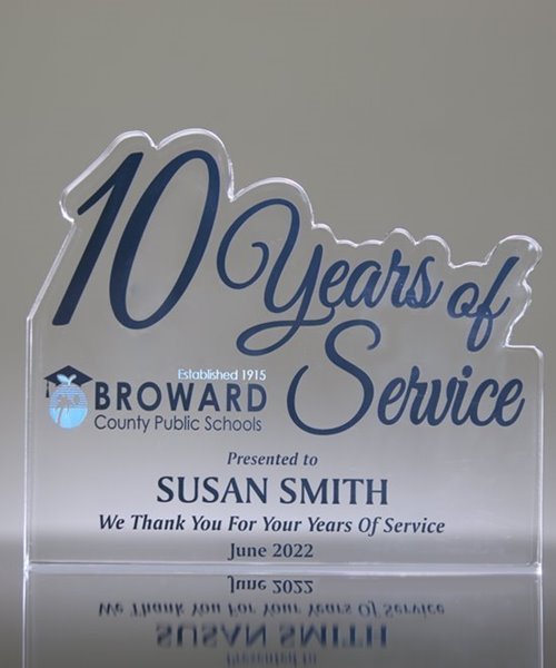 10 Years of Service Acrylic Award | Edco Awards