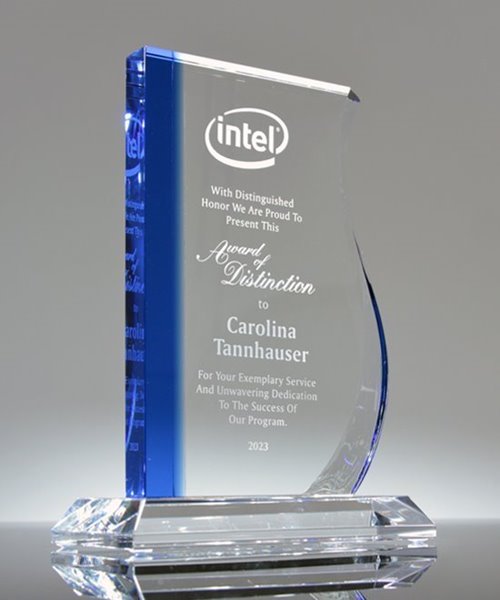 Blue Wave Crystal Award #GL81 | Edco Awards