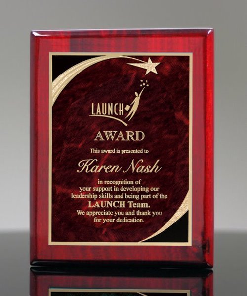 Premium Sweeping Star Plaque - Red Small | Edco Awards