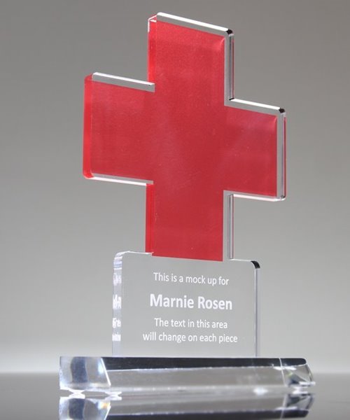 Custom Red Cross Acrylic Award | Edco Awards