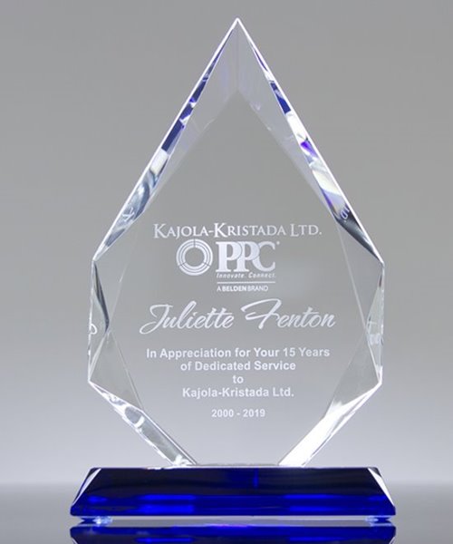 Dedicated Service Crystal Award - 15 Years of Service | Edco Awards