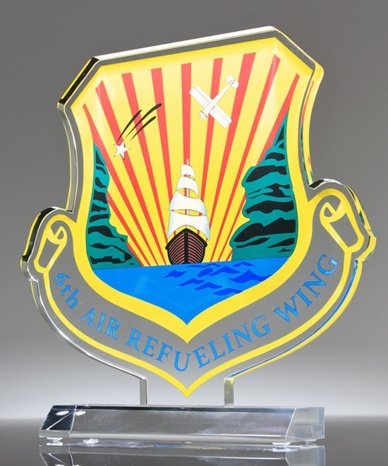 Custom Shaped Acrylic Service Shield Award | Edco Awards
