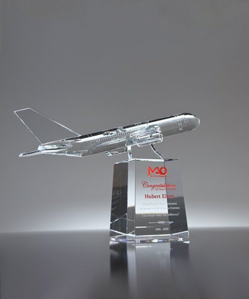 Airline Pilot Retirement Award | Crystal Airplane Trophy | Edco Awards