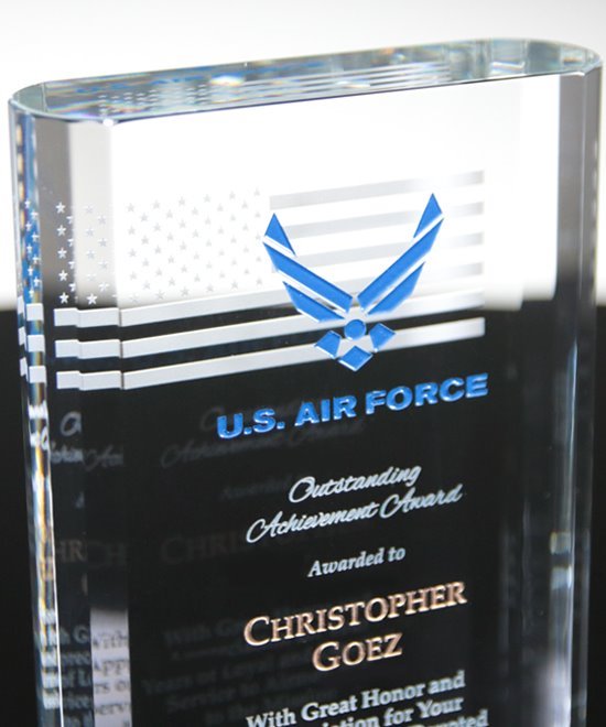 Military Air Force Achievement Award Crystal | Edco Awards