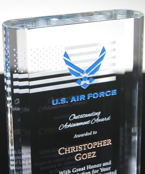Military Air Force Achievement Award Crystal | Edco Awards