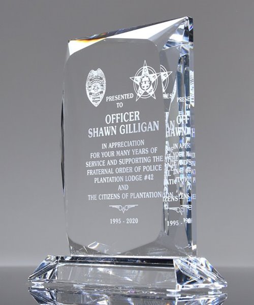 Police Officer Appreciation Crystal Plaque | Edco Awards