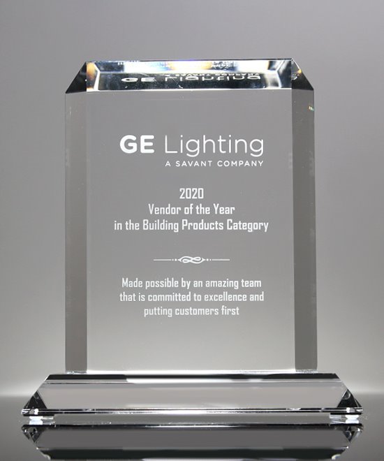 Vertical Rectangle Crystal Award Plaque | Edco Awards