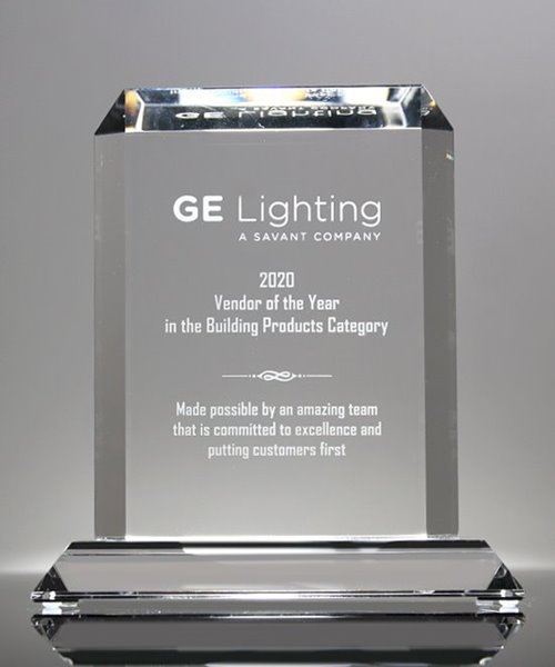 Vertical Rectangle Crystal Award Plaque | Edco Awards