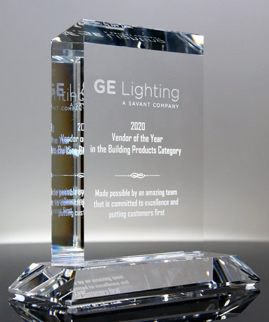 Vertical Rectangle Crystal Award Plaque | Edco Awards