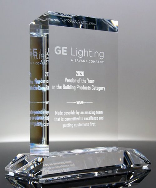 Vertical Rectangle Crystal Award Plaque | Edco Awards