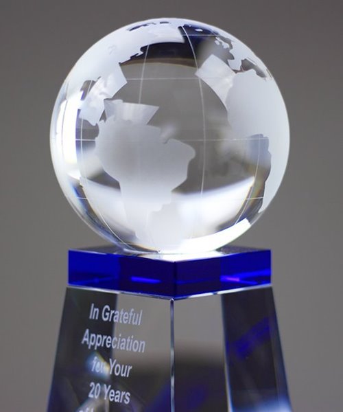 Crystal Planet World Globe Award Trophy | Edco Awards