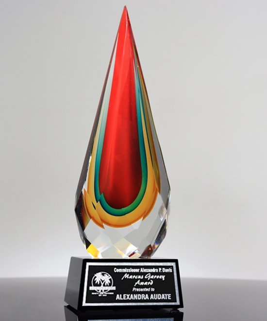 Colorful Rain Drop Art Glass Award | Edco Awards
