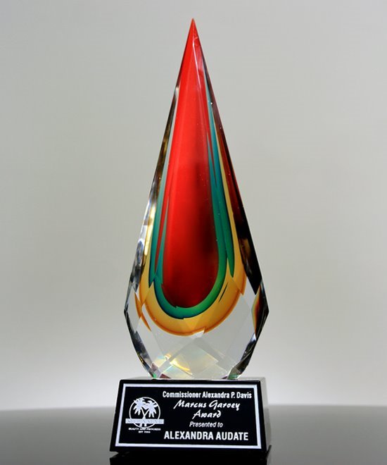 Colorful Rain Drop Art Glass Award | Edco Awards