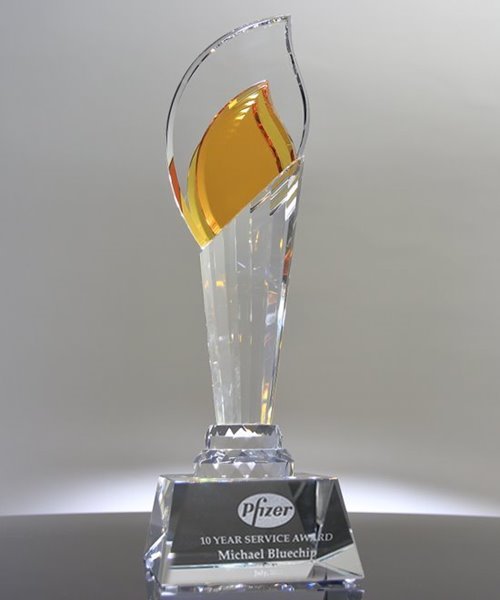 Olympic Torch Crystal Award | Multi-Flame Crystal Trophy | Edco Awards