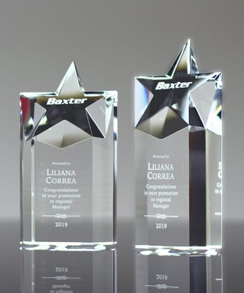 Optical Crystal Star Towers | CRY256, CRY258 | Edco Awards