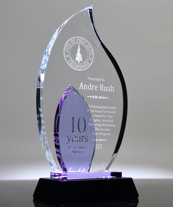 Lavender Flame Award, Purple Crystal Flame Trophy | Edco Awards