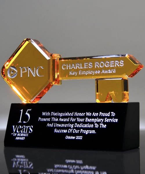 Gold Crystal Key Award, Key Shaped Trophy | Edco Awards