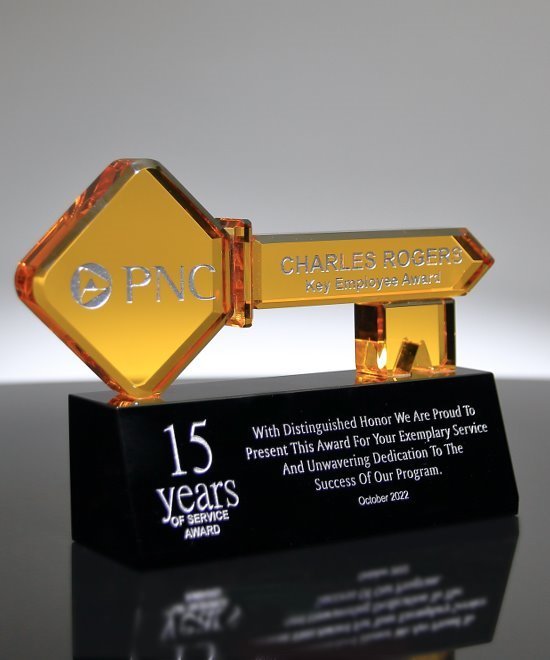 Gold Crystal Key Award, Key Shaped Trophy | Edco Awards