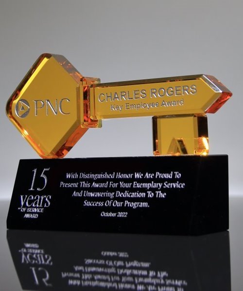 Gold Crystal Key Award, Key Shaped Trophy | Edco Awards