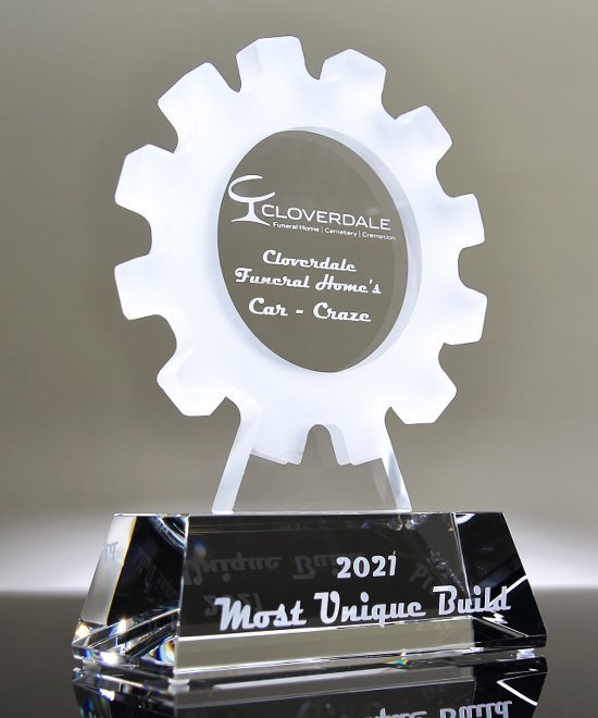 Crystal Gear Award, Gear Trophy YJ267 | Edco Awards