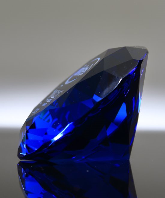 Blue Crystal Diamond Paperweight Award | Edco Awards