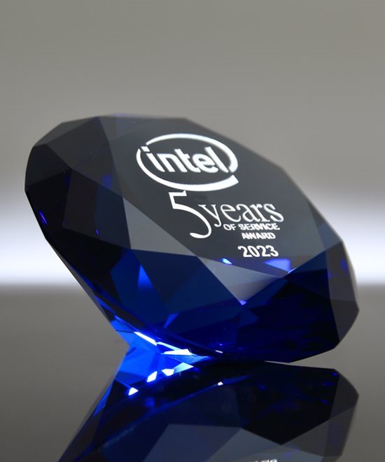 Blue Diamond Award With Silver Highlight | Edco Awards