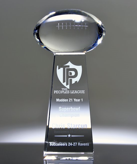 Large Crystal Football Trophy Award | Edco Awards