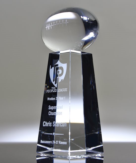 Large Crystal Football Trophy Award | Edco Awards